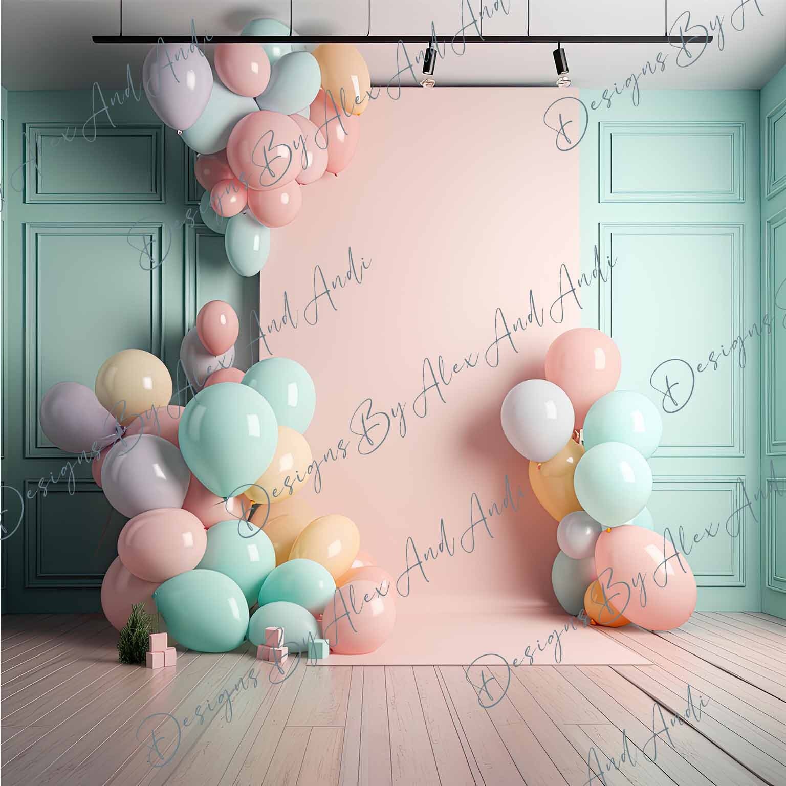 Balloon Studio Backdrop Background Digital Photo Shoot Studio Picture ...
