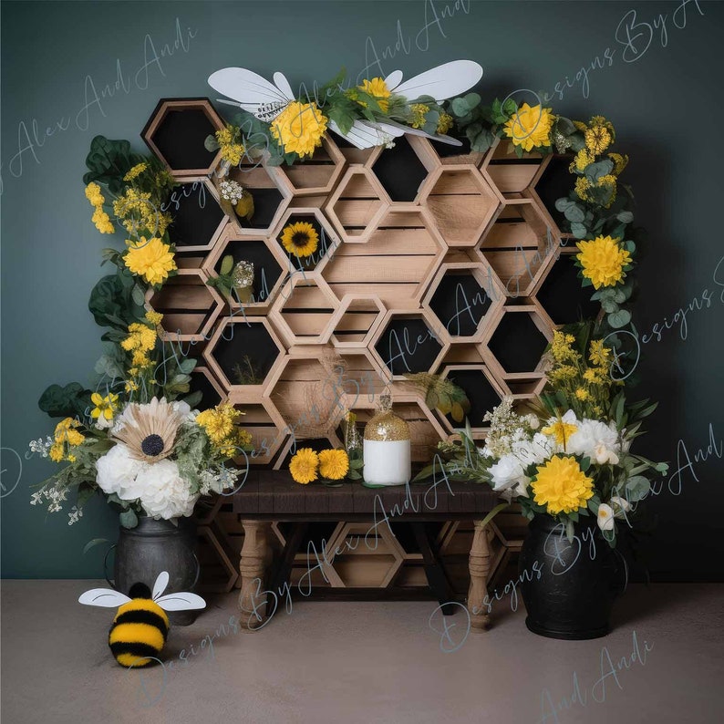 Bumble Bee Backdrop Background Digital Photo Shoot Picture Prop Event ...