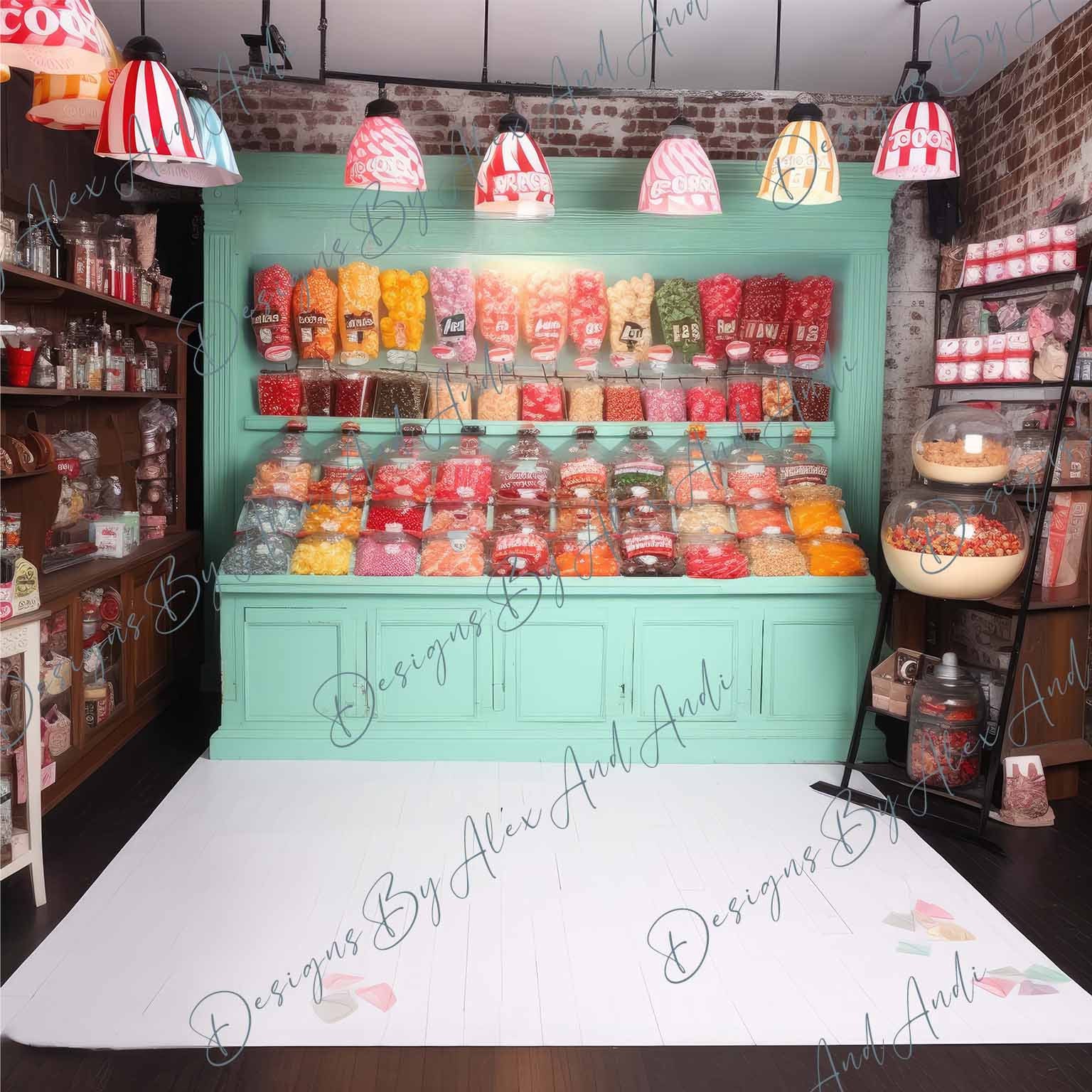 Candy Store Studio Backdrop Background Digital Photo Shoot Picture Prop ...