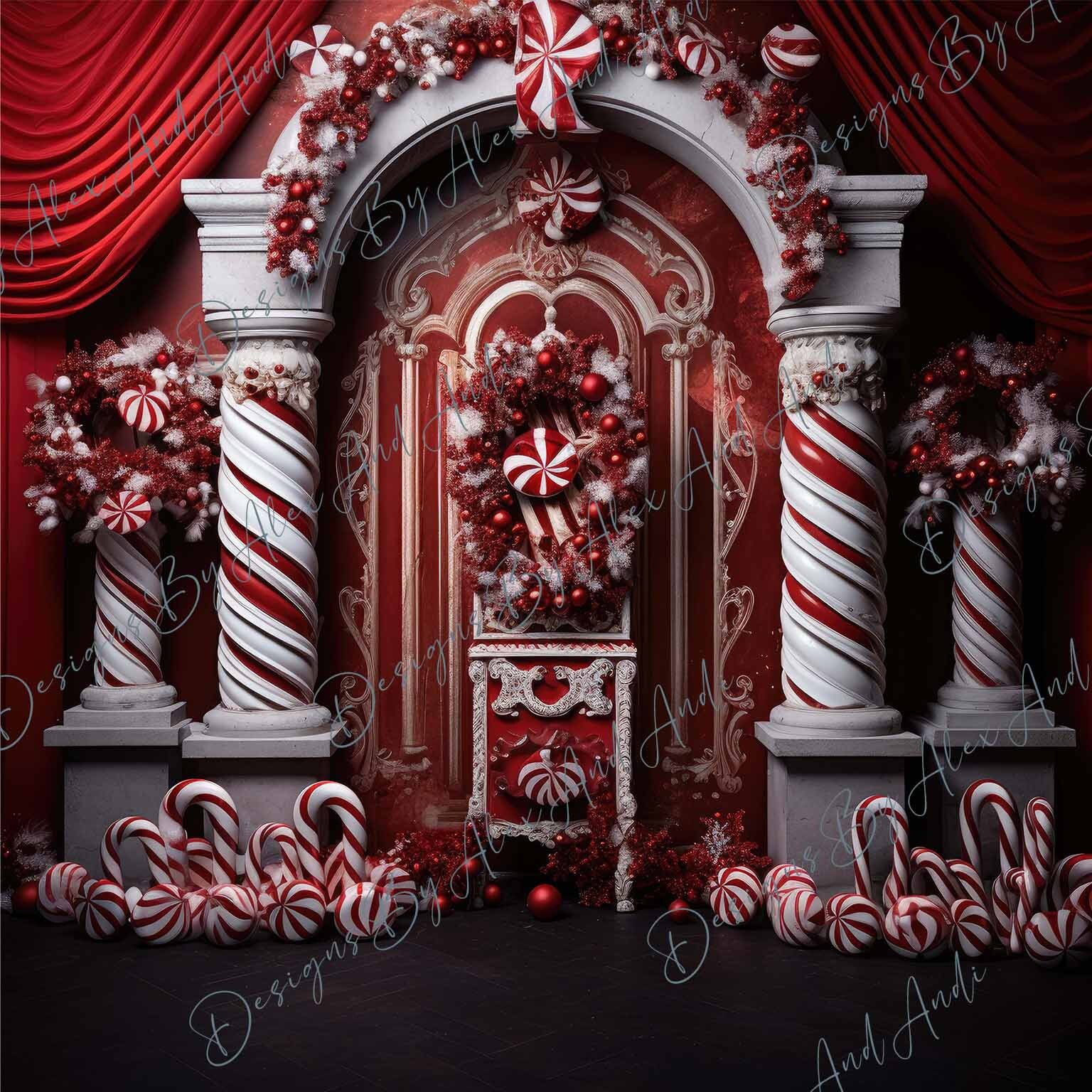 Candy Cane Studio Digital Backdrop Overlay Background Birthday Home ...