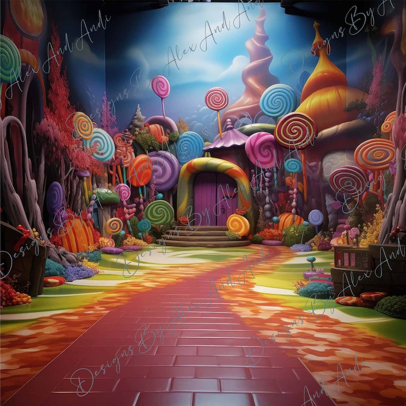 Crazy Candy Factory Backdrop Background Digital Birthday Child Photo ...