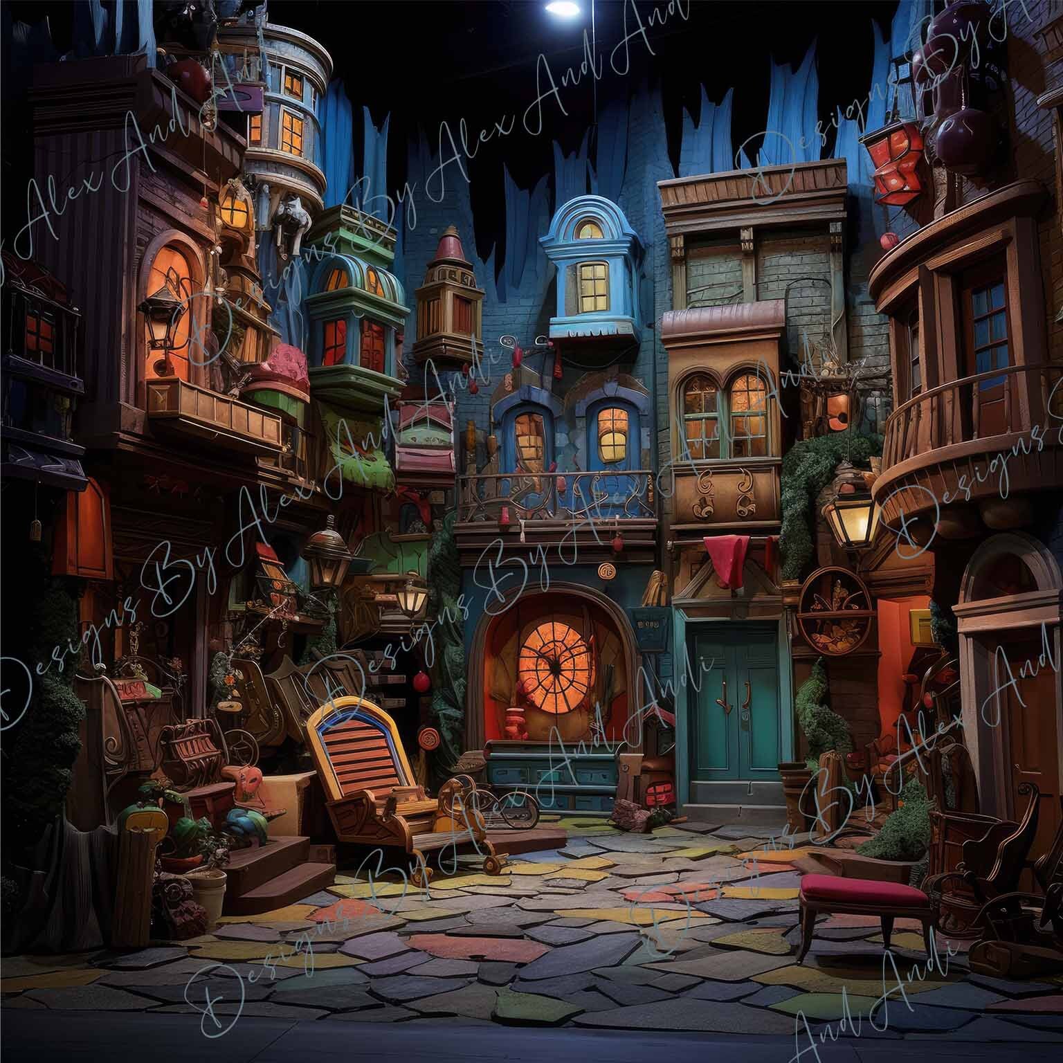 Elf Toy Factory Digital Backdrop Overlay Background Photo Picture ...