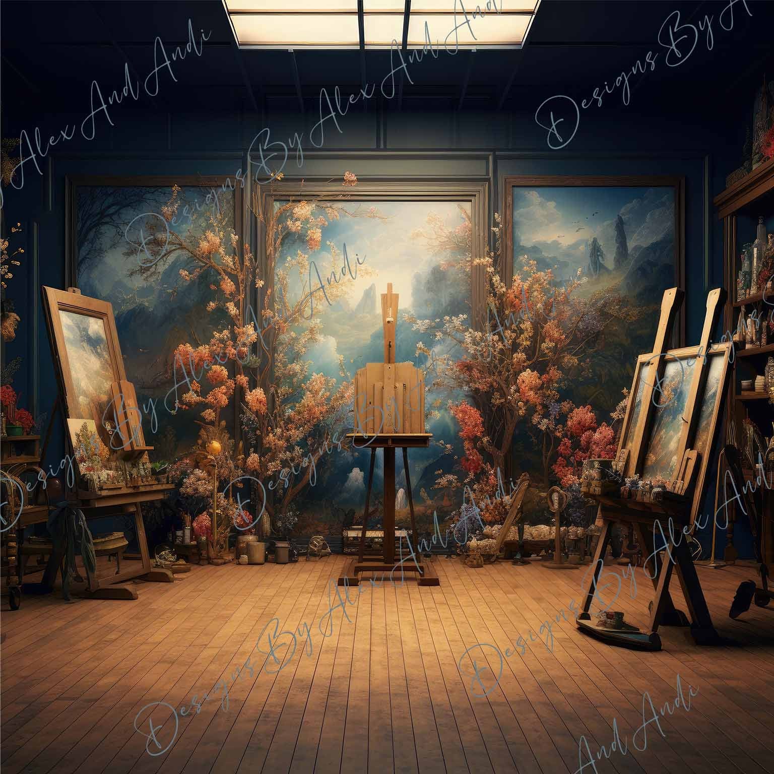 Arts and Crafts Studio Backdrop Artful Backdrop Background Digital ...