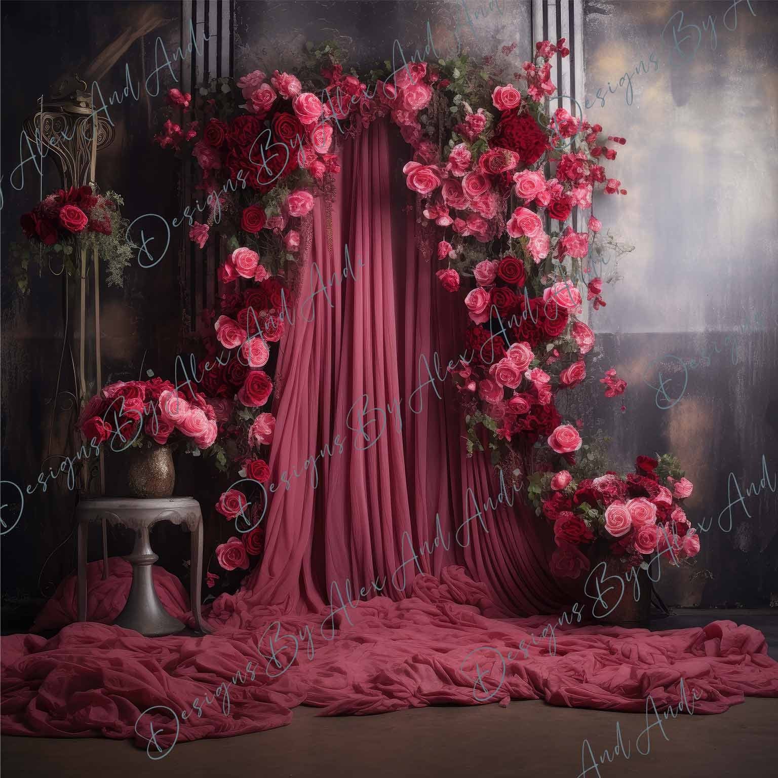 Rose Prop Backdrop Background Digital Birthday Child Photo Shoot ...