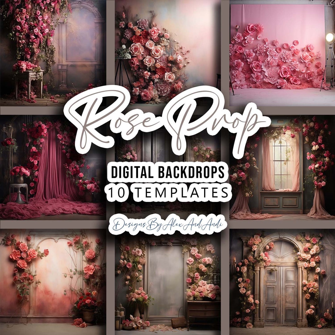 Rose Prop Backdrop Background Digital Birthday Child Photo Shoot ...