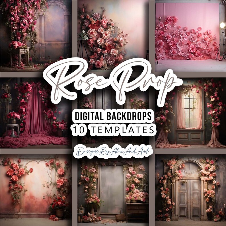 Rose Prop Backdrop Background Digital Birthday Child Photo Shoot ...