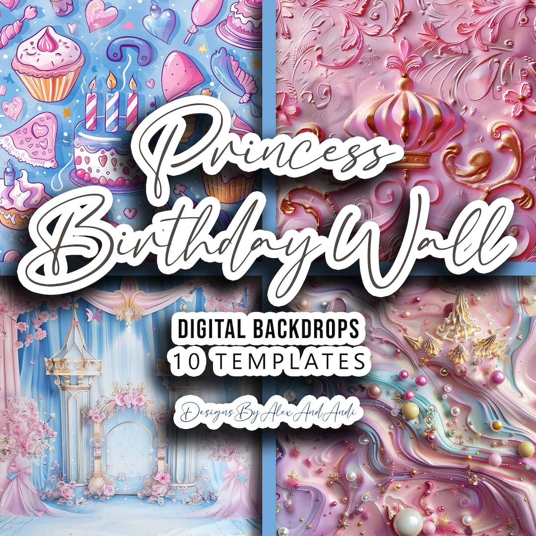 Princess Birthday Wall Background Birthday Picture Birth Day Back ...