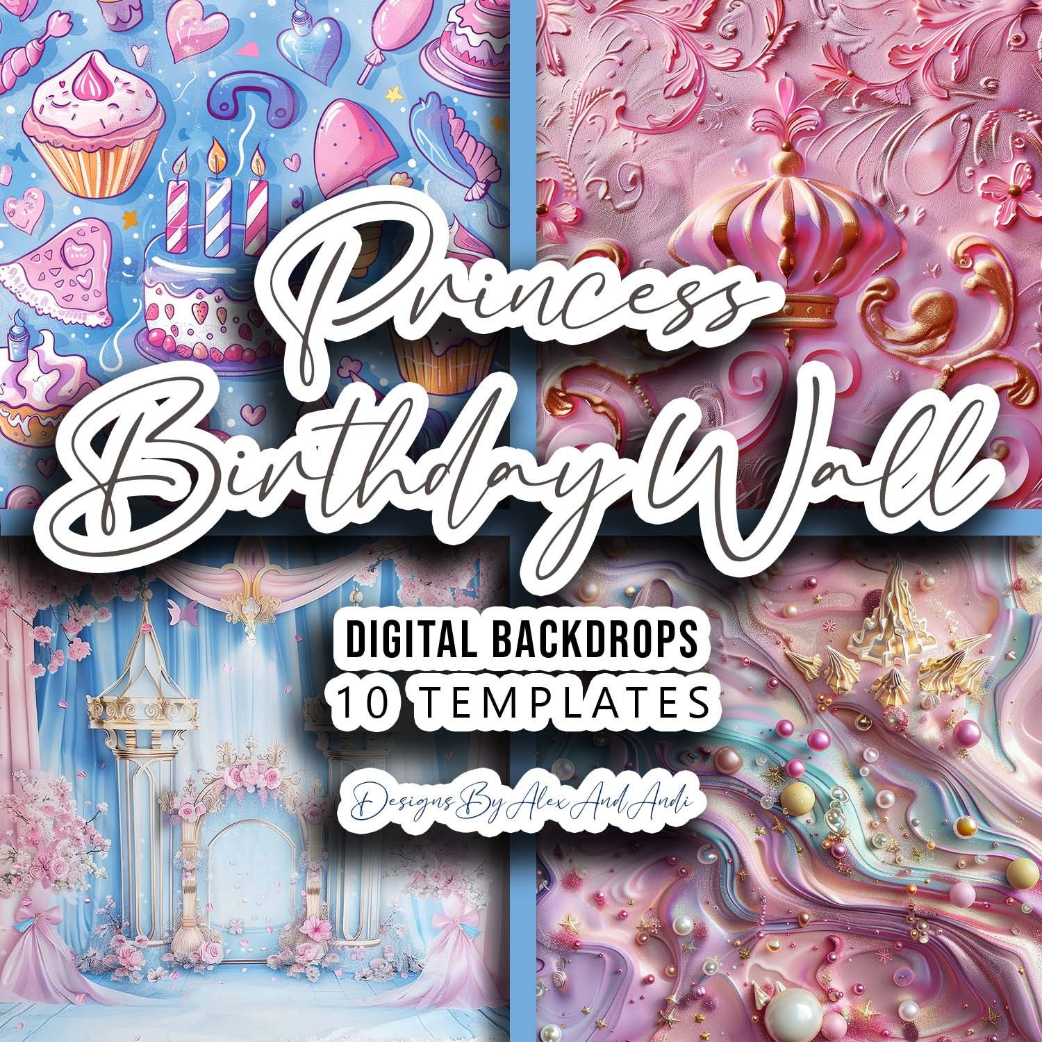 Princess Birthday Wall Background Birthday Picture Birth Day Back ...