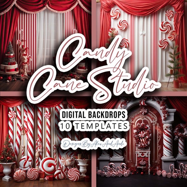 Candy Cane Backdrop - Etsy