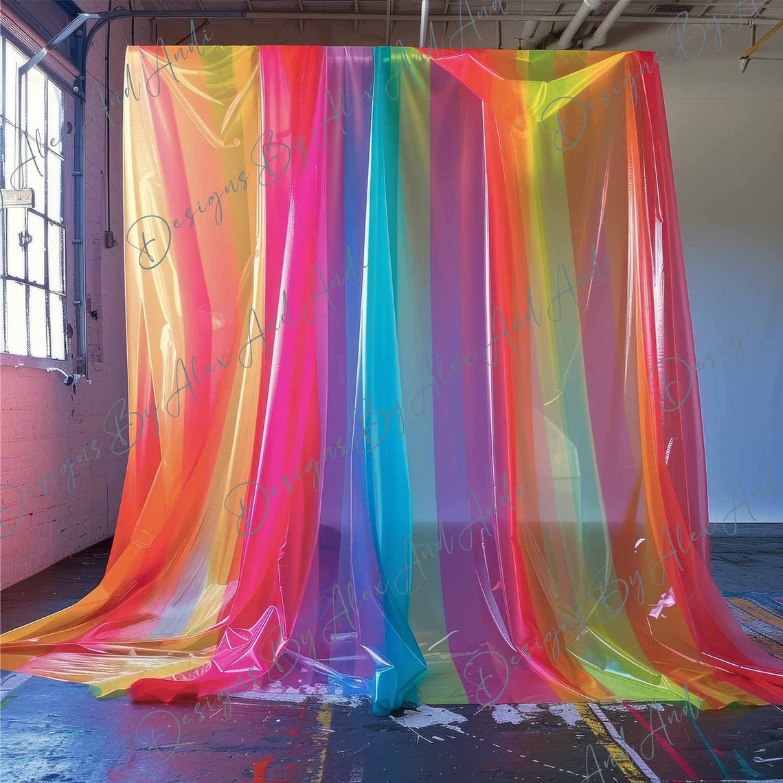 Plastic Ribbon Digital Backdrop Overlay Wedding Background Event Photo ...