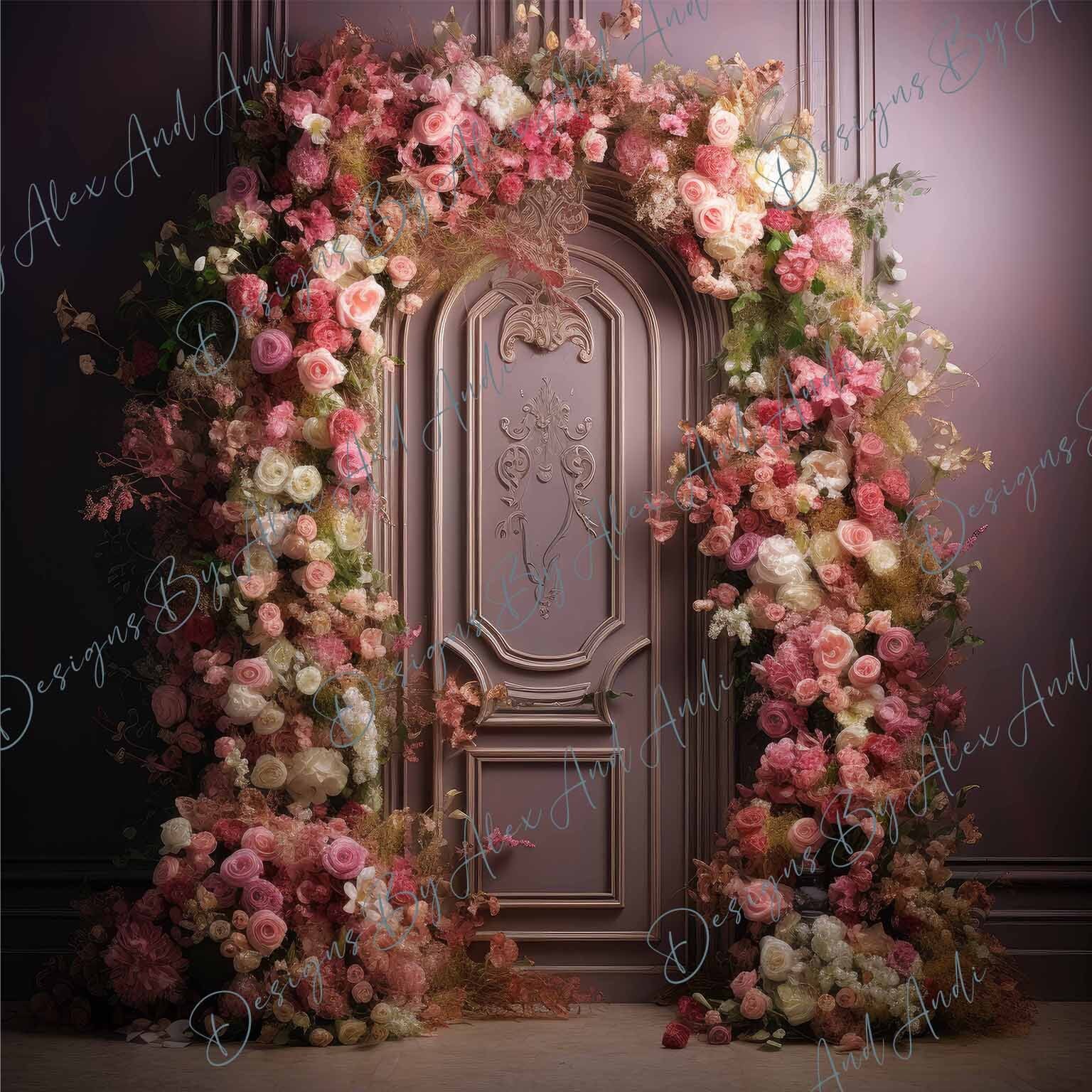 Purple Floral Wedding Digital Backdrop Overlay Background Wedding ...