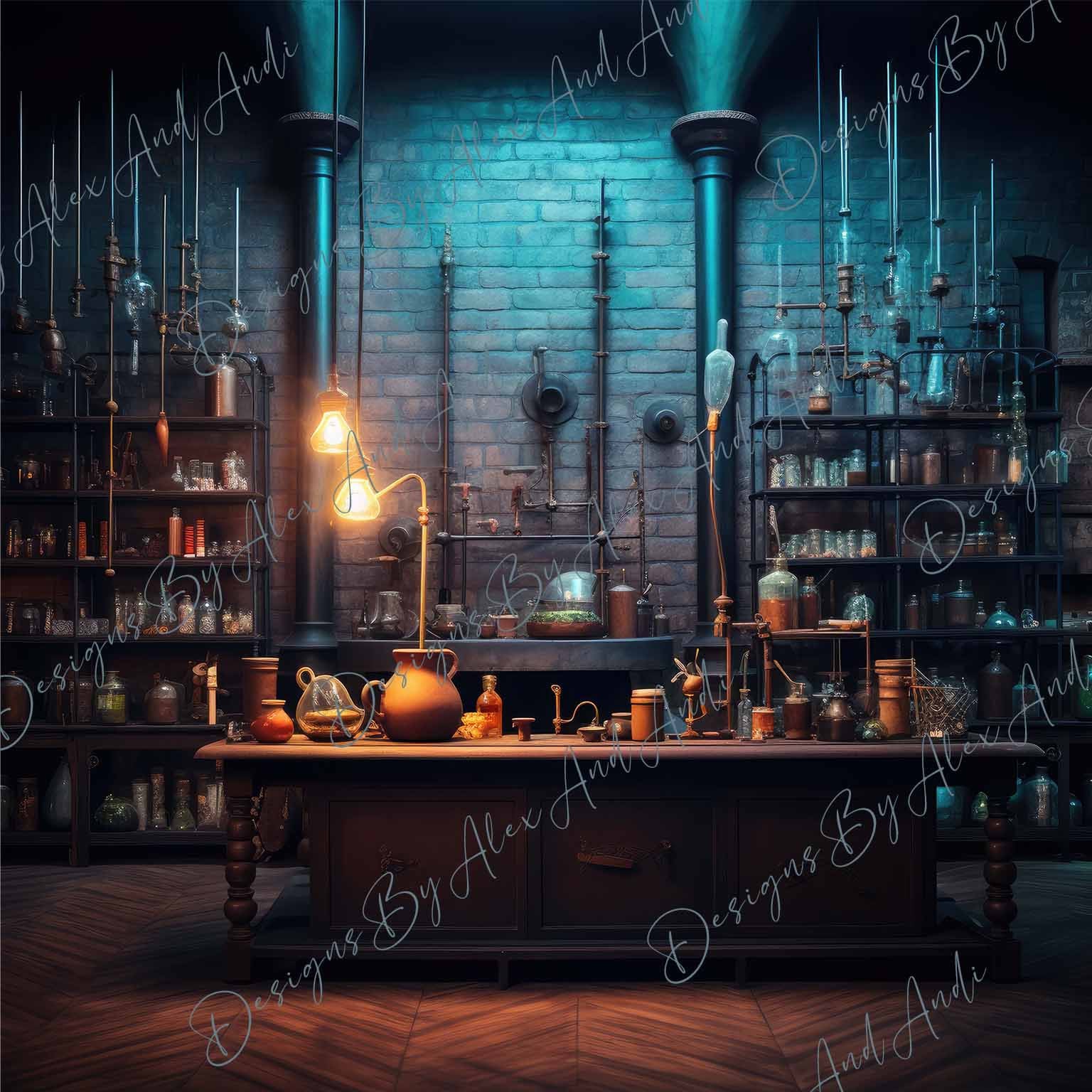 Laboratory Backdrop Background Digital Birthday Child Photo Shoot ...