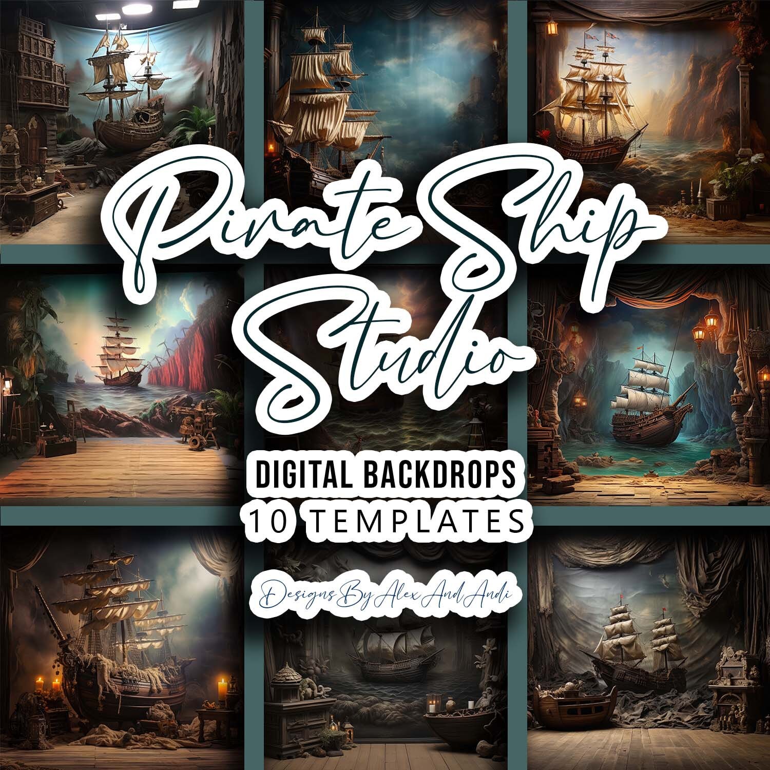 Pirate Ship Studio Backdrop Background Digital Birthday Child Photo ...