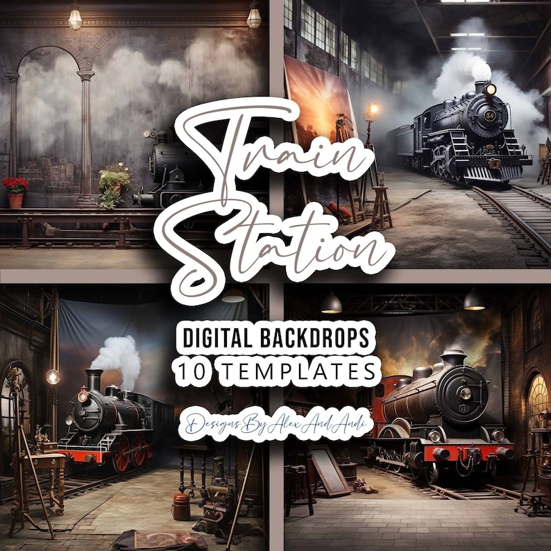 Train Station Digital Backdrop Overlay Child Background Photo Shoot ...
