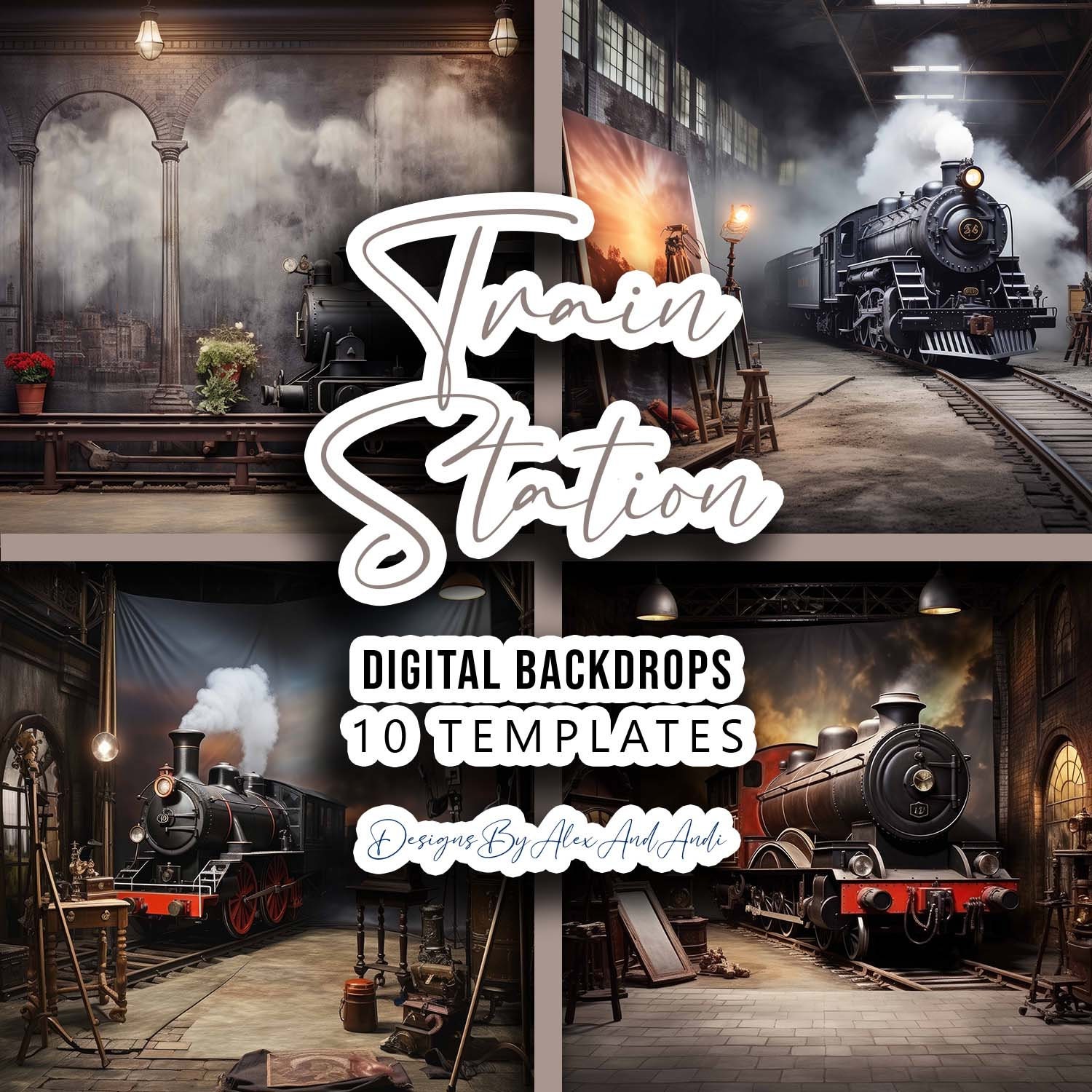 Train Station Digital Backdrop Overlay Child Background Photo Shoot ...