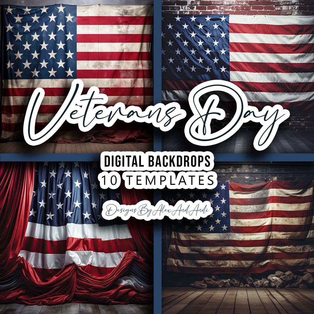 Veterans Day Digital Backdrop Overlay Background American Flag Event ...