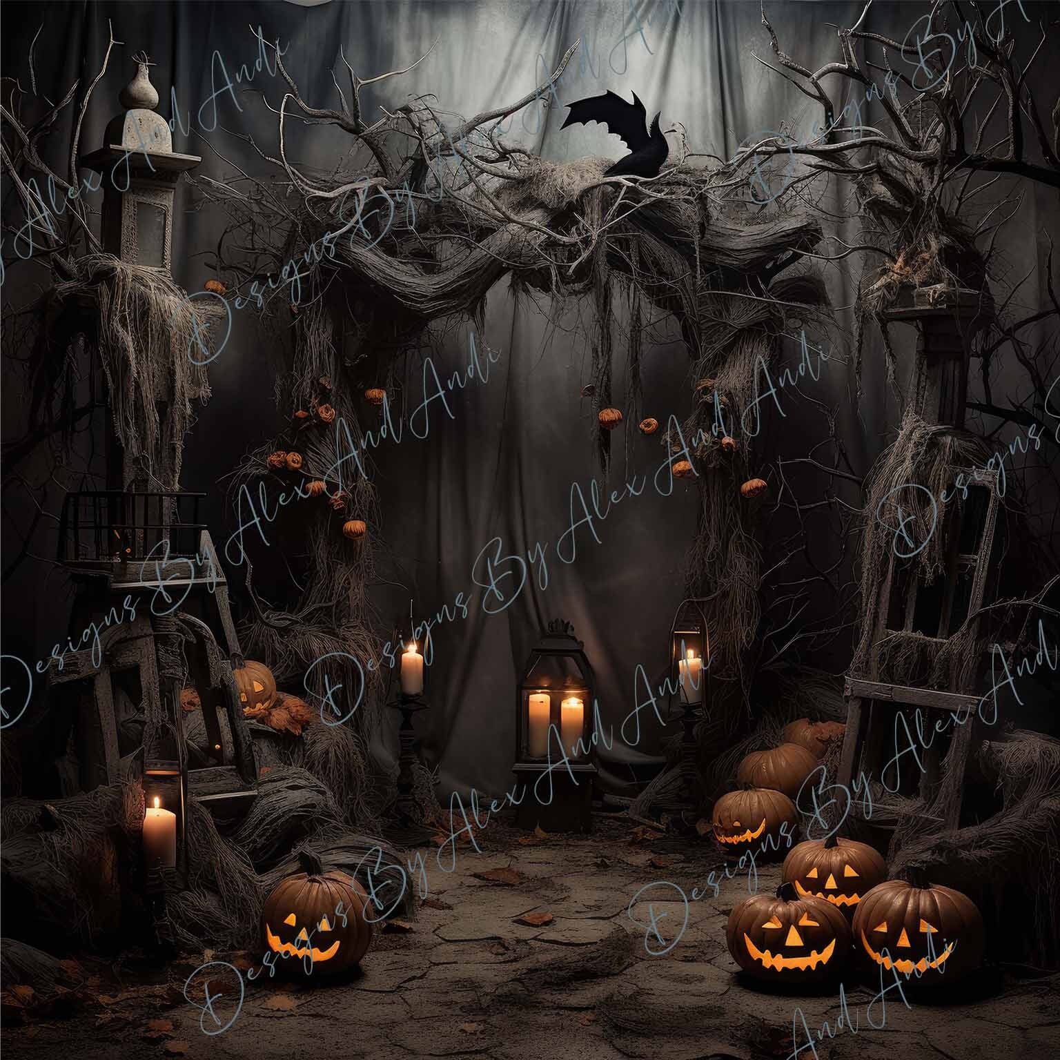 Halloween Studio Backdrop Background Digital Birthday Child Photo Shoot ...