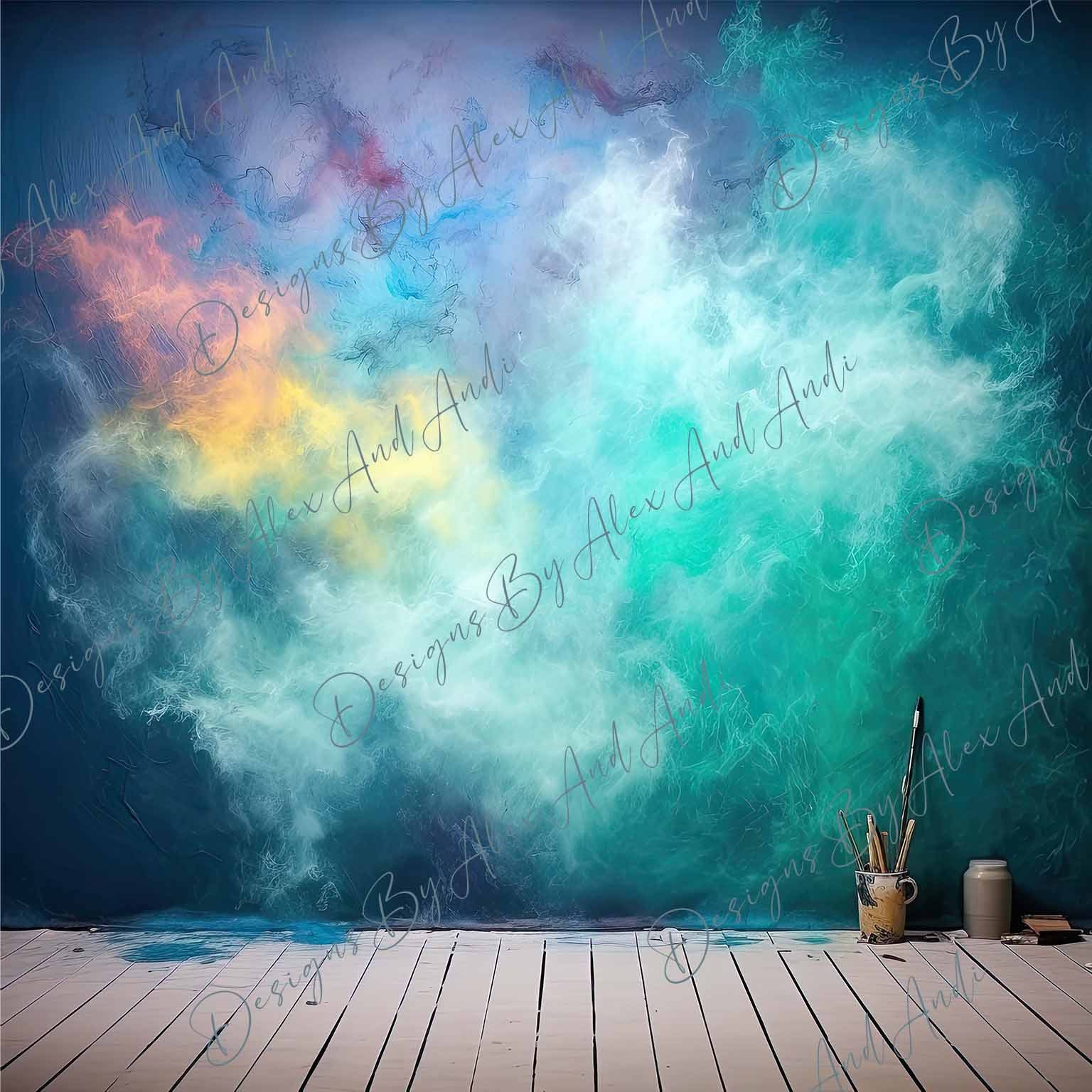 Paint Digital Backdrop Overlay Background Birthday Child Photo Shoot ...