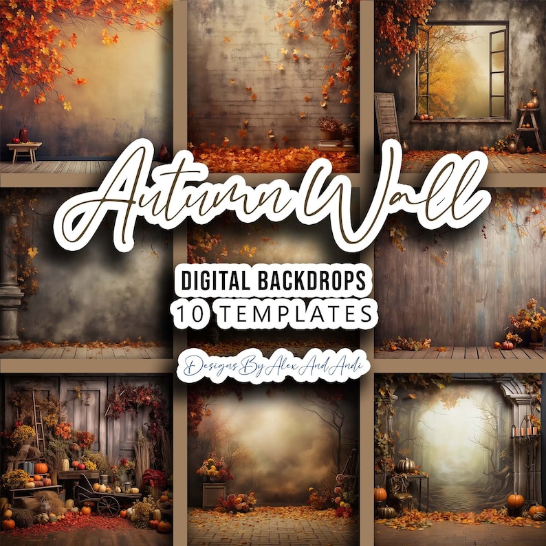 Autumn Wall Digital Backdrop Background Birthday Child Photo Shoot ...
