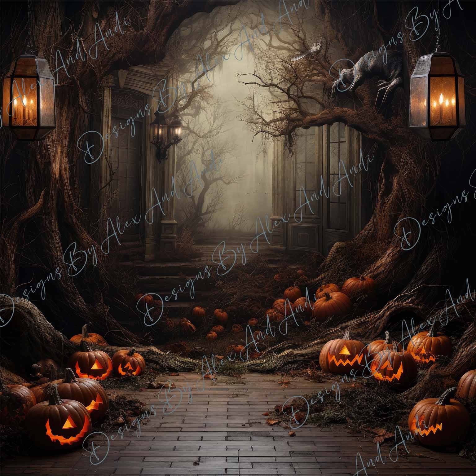 Spooky Halloween Backdrop Background Digital Birthday Child Photo Shoot ...