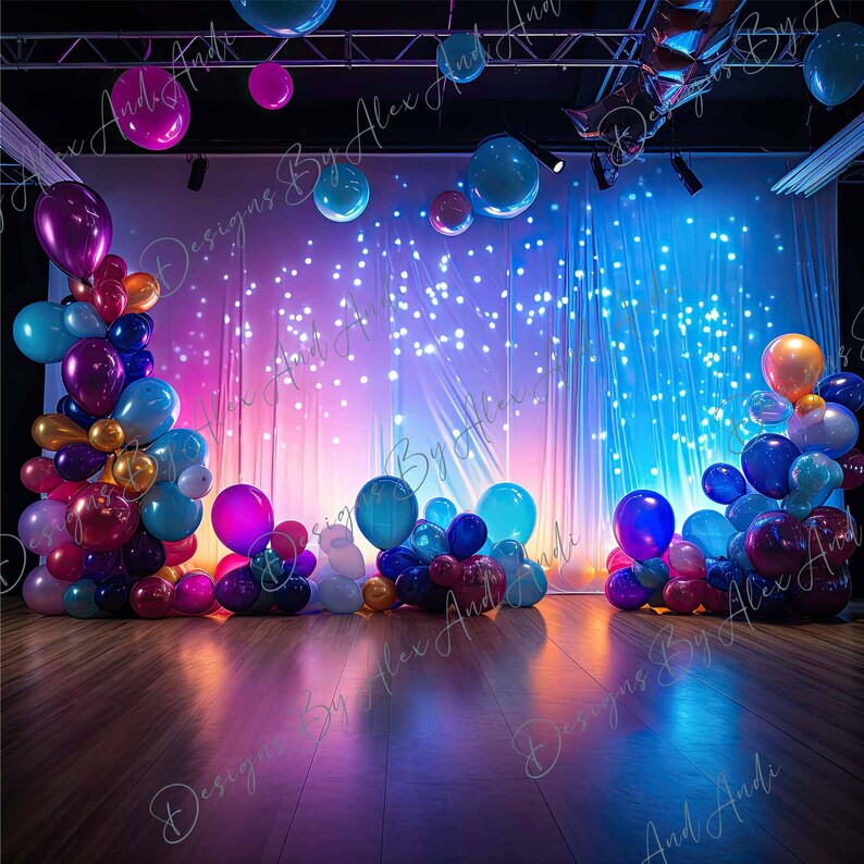 Party Studio Digital Backdrop Background Birthday Child Photo Shoot ...
