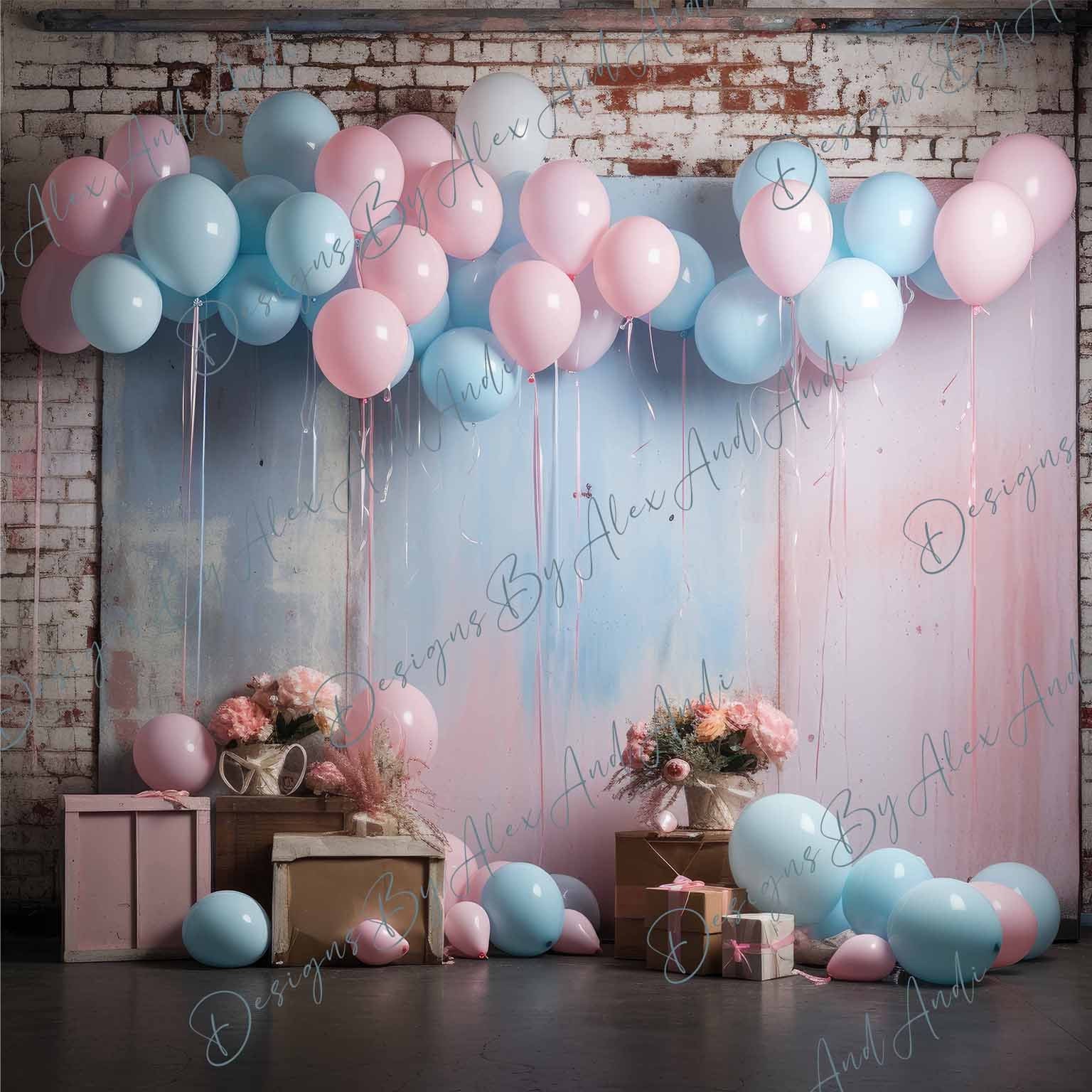Gender Reveal Girl Digital Backdrop Overlay Wedding Sweet 16 Background ...