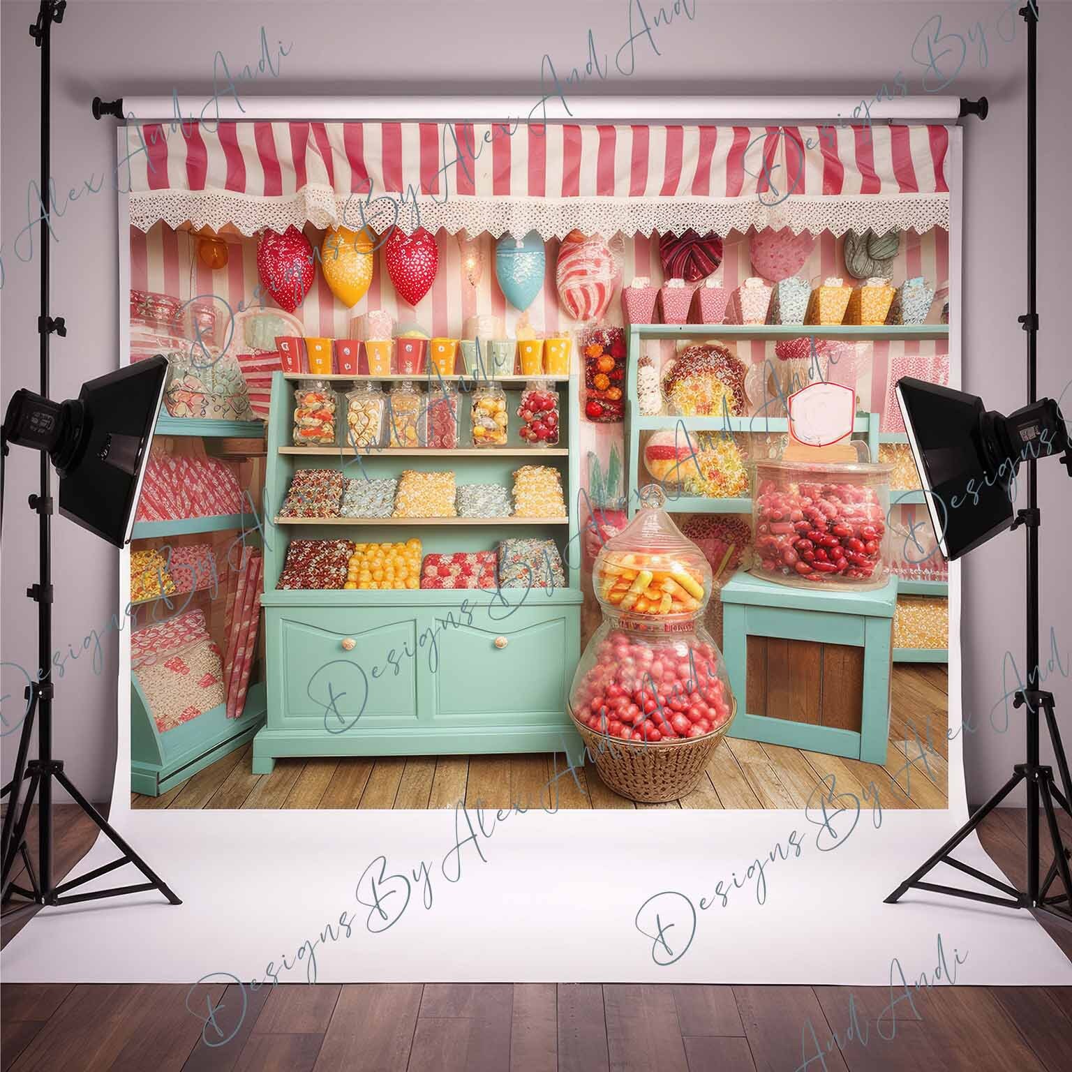 Candy Store Studio Backdrop Background Digital Photo Shoot Picture Prop ...