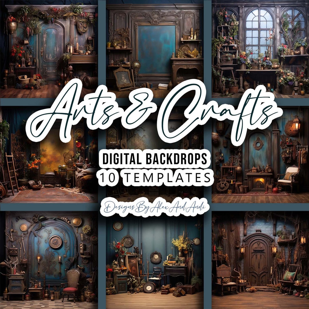 Arts & Crafts Backdrop Artful Backdrop Background Digital Hobbit Wood ...