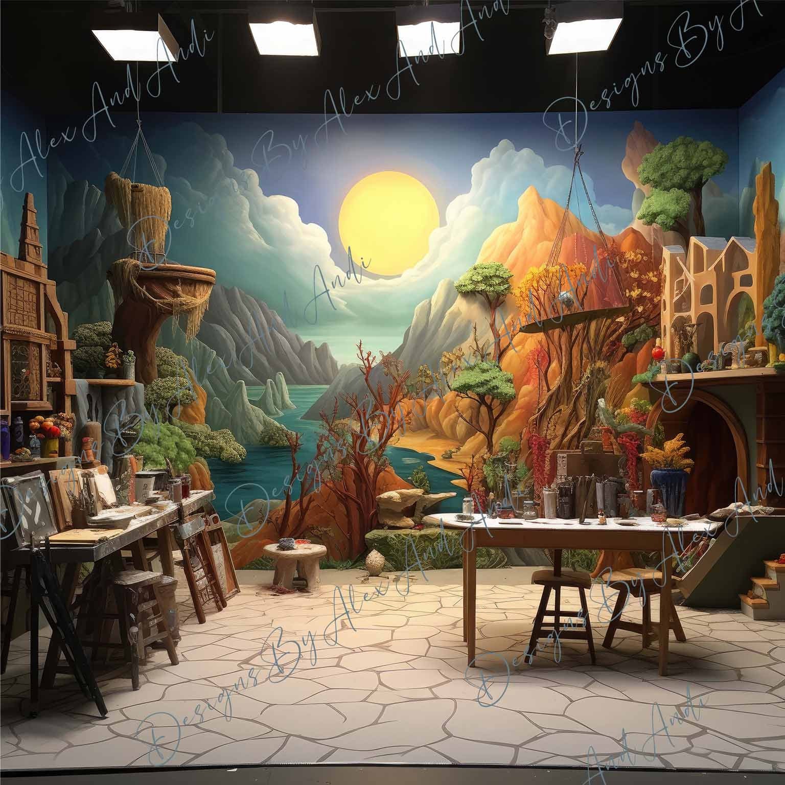 Arts and Crafts Studio Backdrop Artful Backdrop Background Digital ...
