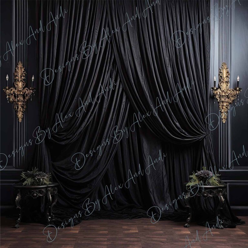Black Velvet Digital Backdrop Overlay Wedding Sweet 16 Background ...