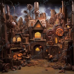 Chocolate Factory Backdrop Background Digital Birthday Child Photo ...