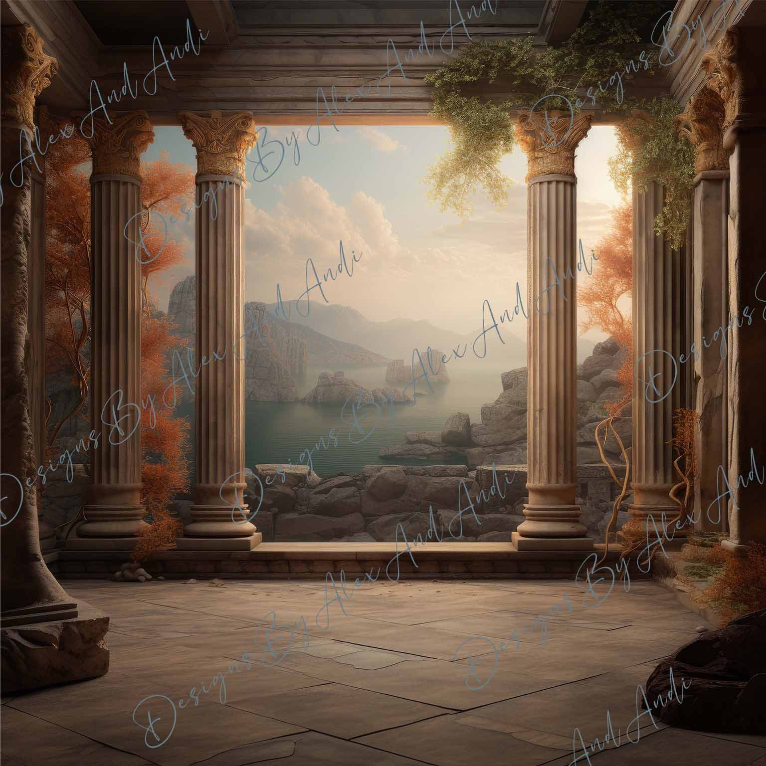 Ancient Greek Studio Digital Backdrop Overlay Wedding Sweet 16 ...