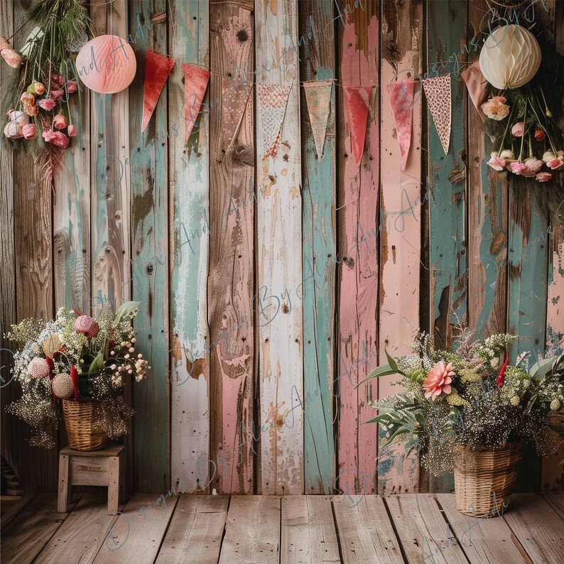 Wall Party Digital Backdrop Overlay Birthday Background Child Photo ...