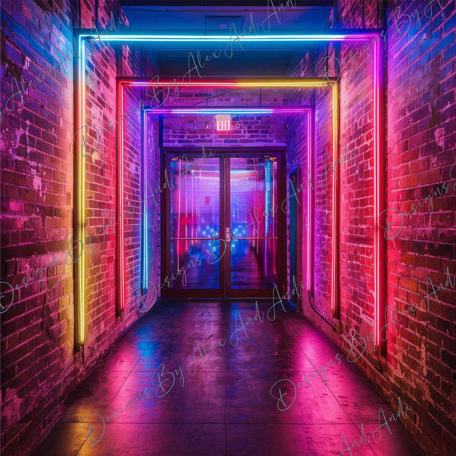 Urban Neon Background City Backdrop Subway Picture Photo Shoot Digital ...