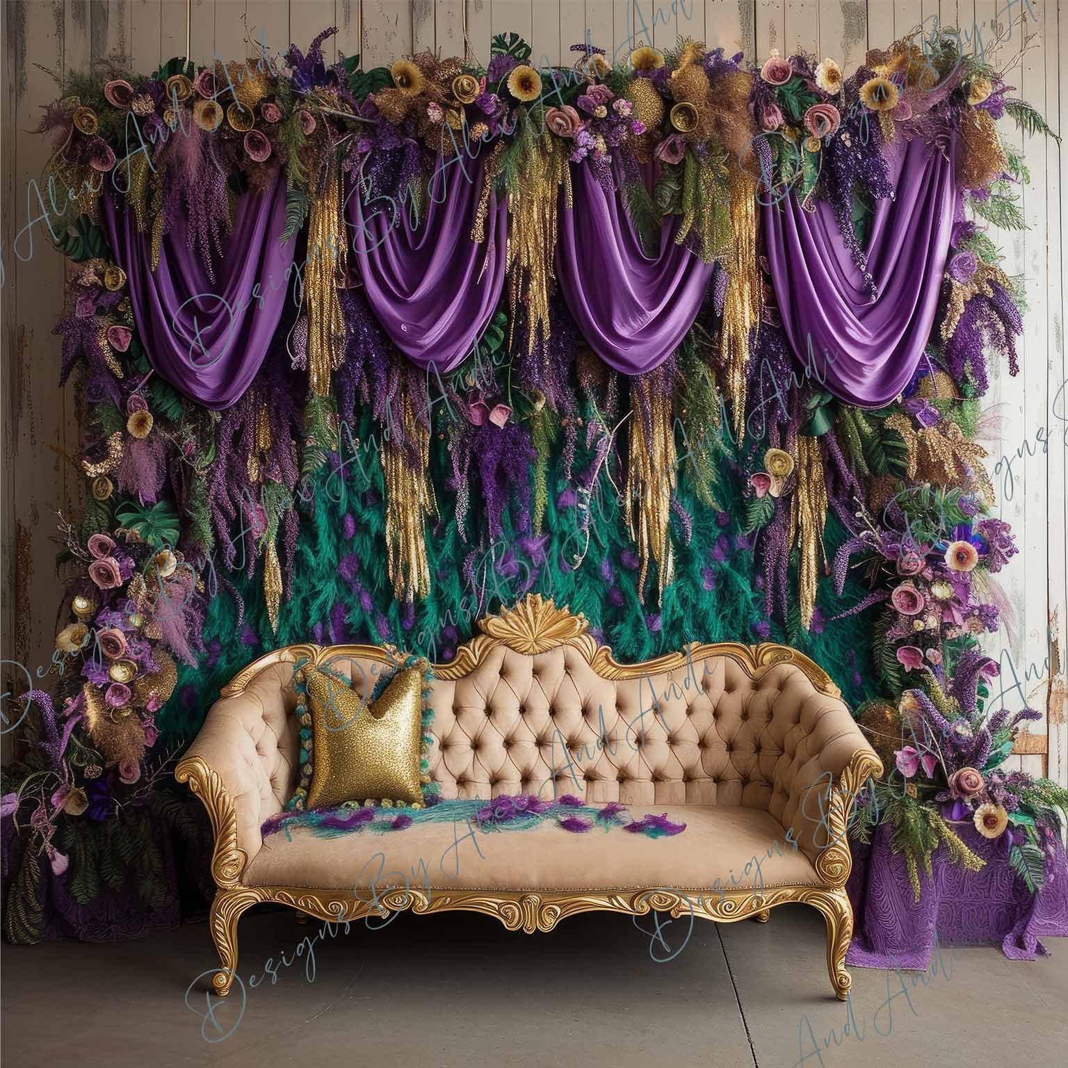 Mardi Gras Party Digital Backdrop Overlay Background Photo Party ...