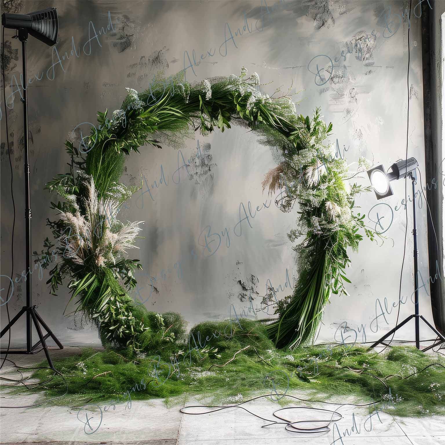 Grass Garland Studio Event Garland Photo Shoot Grass Back Drop Backdrop ...