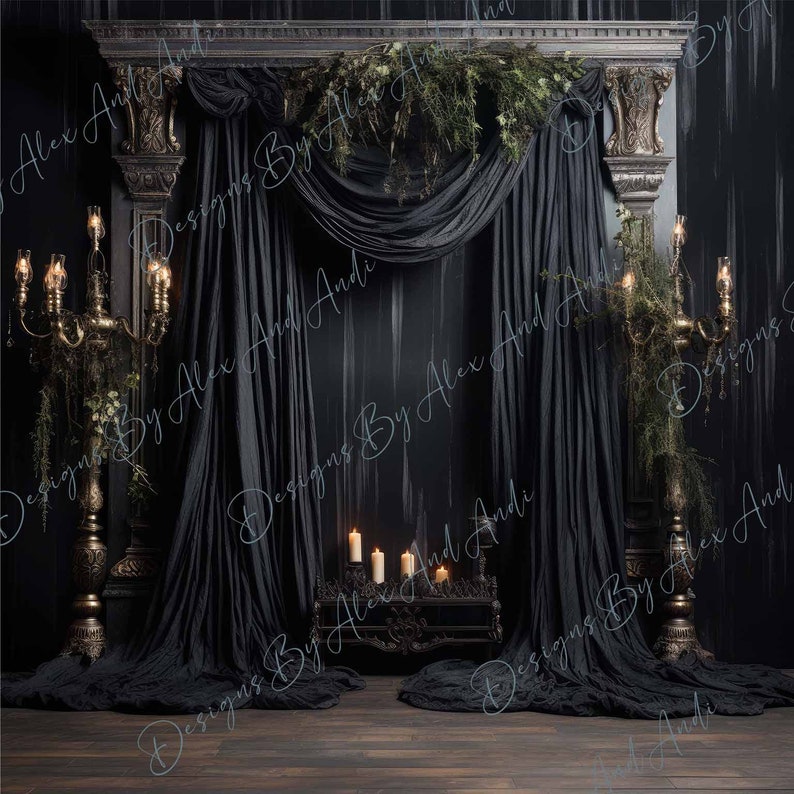 Black Velvet Digital Backdrop Overlay Wedding Sweet 16 Background ...