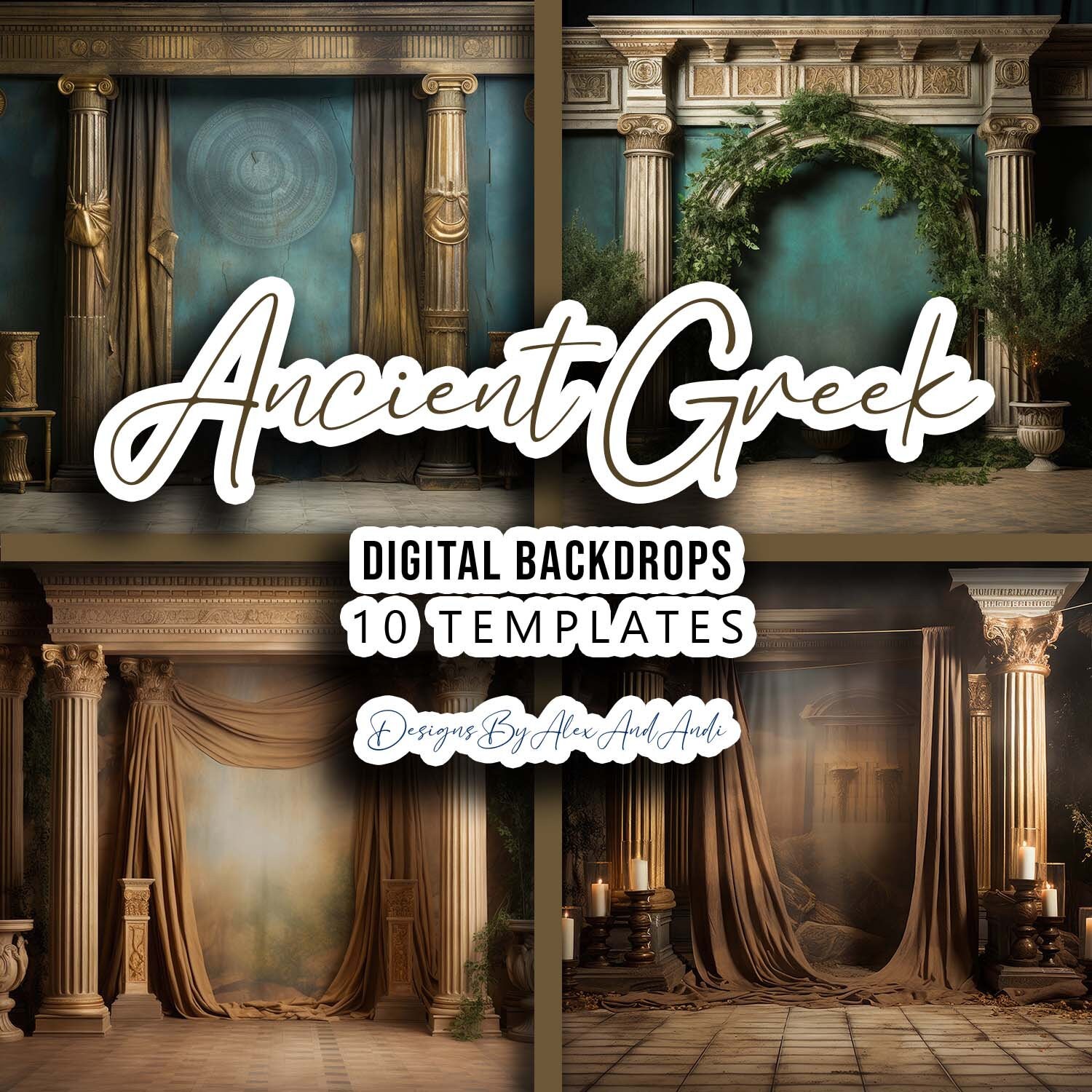 Ancient Greek Digital Backdrop Overlay Wedding Sweet 16 Background ...