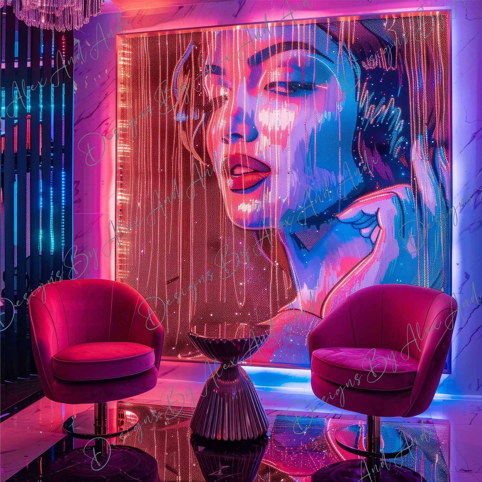 Disco Neon Digital Backdrop Groovy Overlay Dance Photo Shoot Picture ...