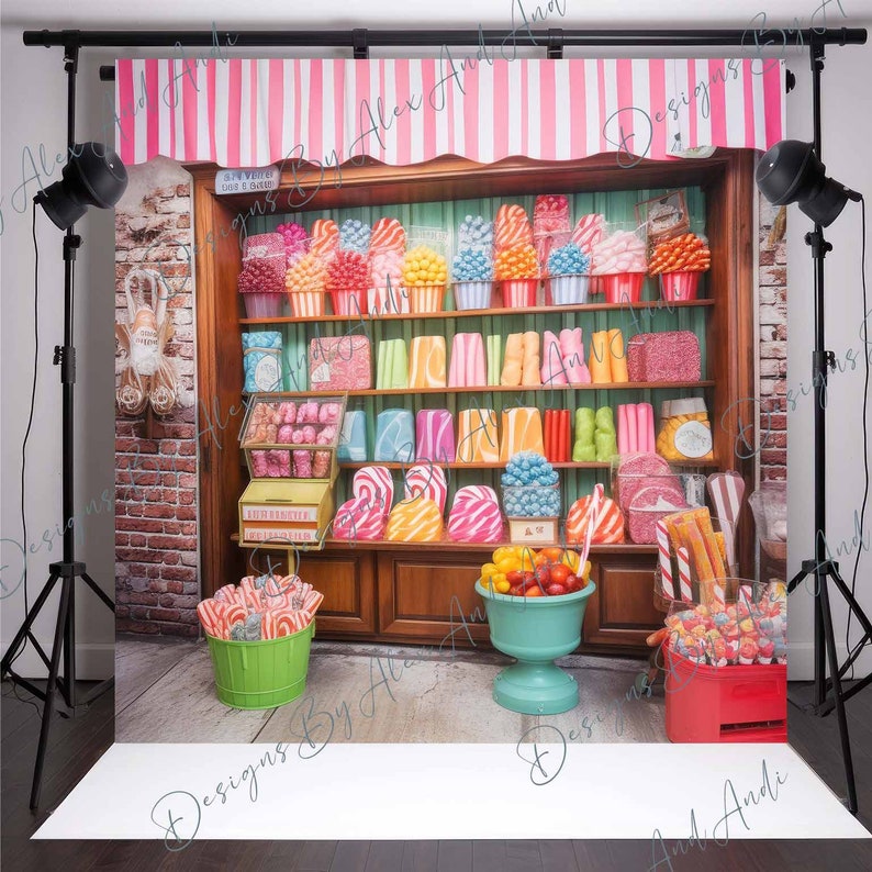 Candy Store Studio Backdrop Background Digital Photo Shoot Picture Prop ...