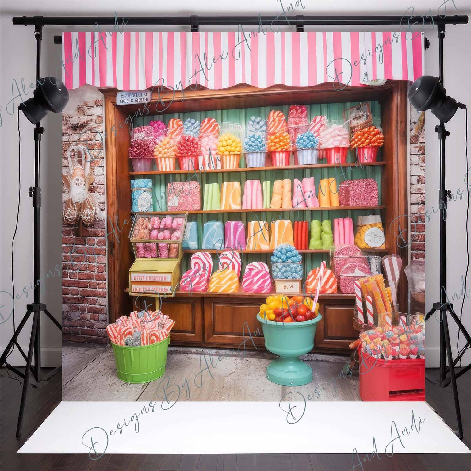 Candy Store Studio Backdrop Background Digital Photo Shoot Picture Prop ...