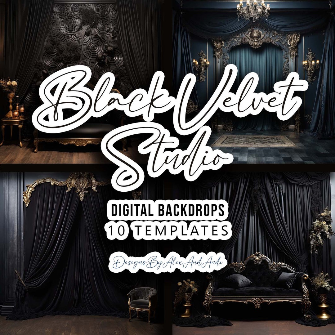 Black Velvet Studio Digital Backdrop Wedding Sweet 16 Overlay ...