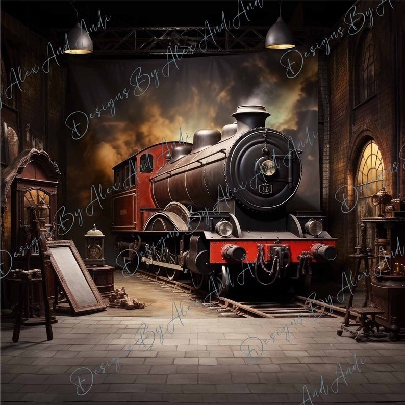 Train Station Digital Backdrop Overlay Child Background Photo Shoot ...