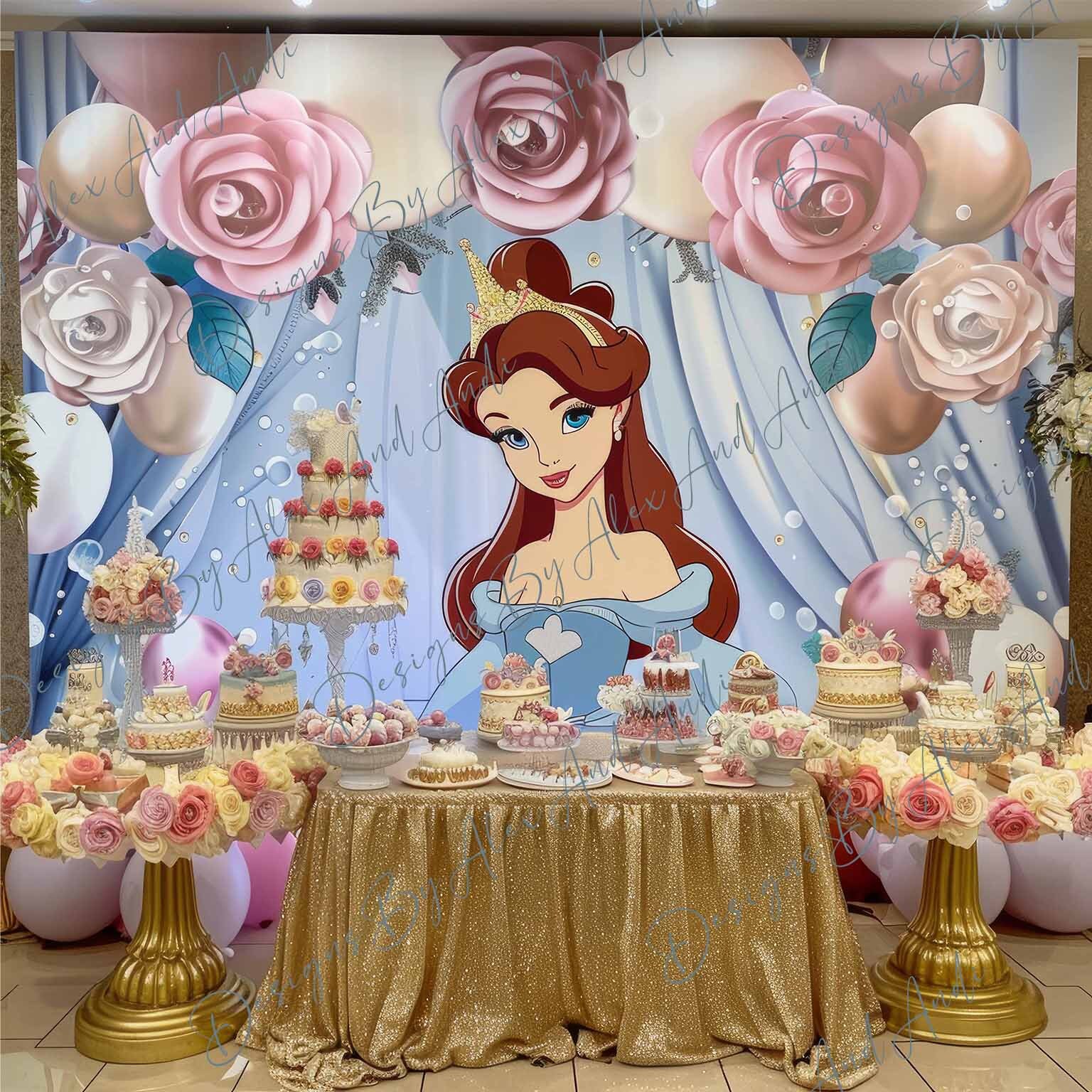 Princess Birthday Background Birthday Digital Backdrop Birth Day ...