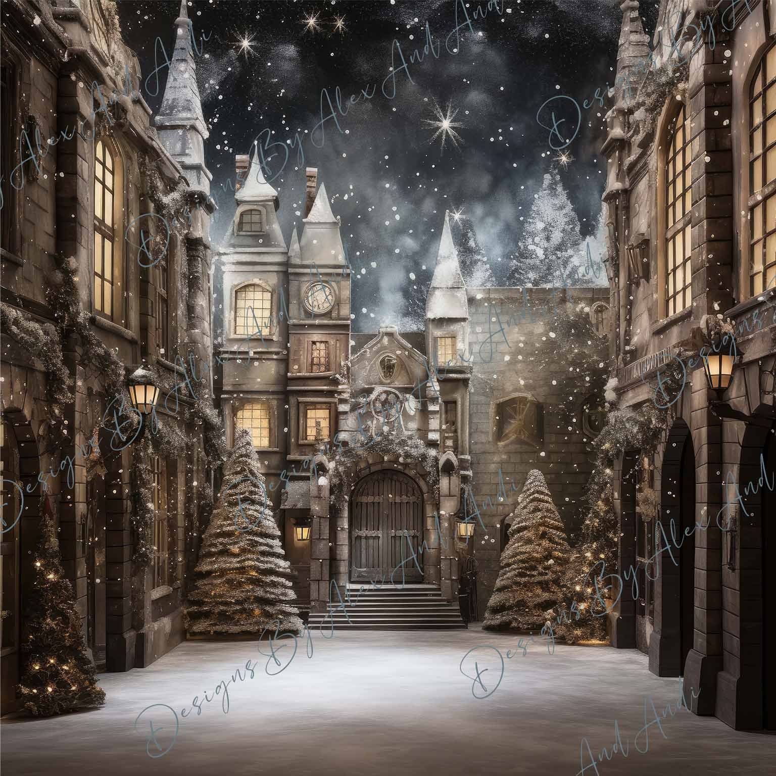 Christmas Studio Digital Backdrop Overlay Wedding Background Holiday ...