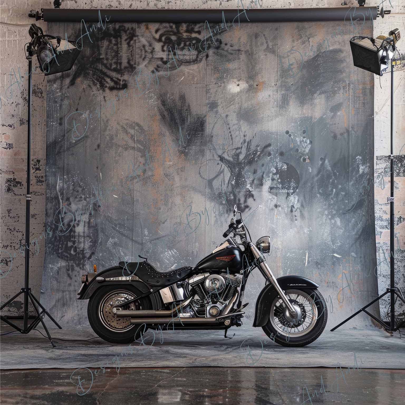 Motorcycle Studio Digital Background Backdrop Overlay Party Photo Shoot ...