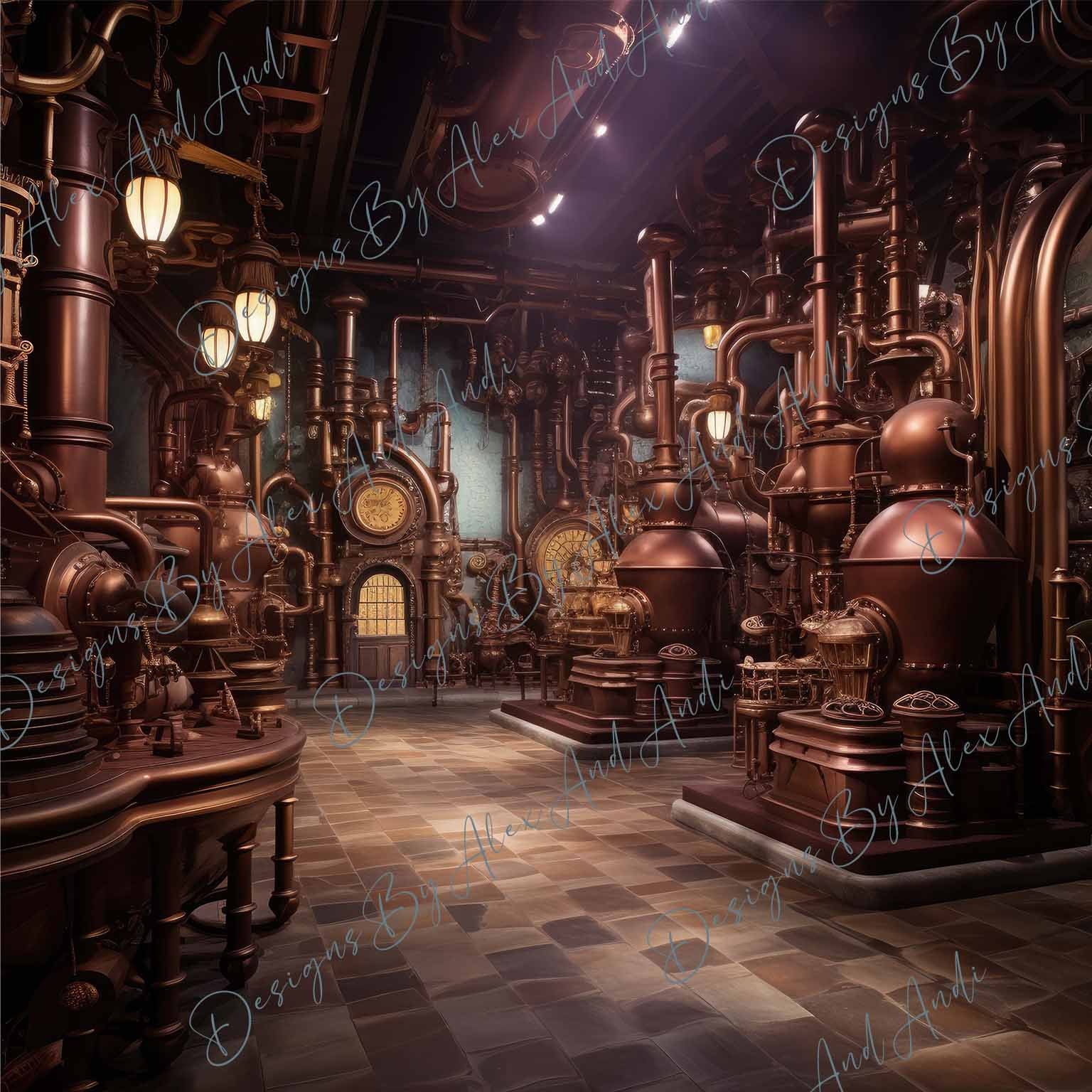 Chocolate Factory Backdrop Background Digital Birthday Child Photo ...