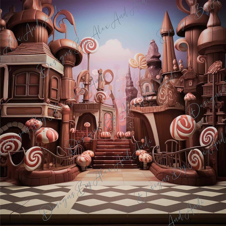 Chocolate Factory Backdrop Background Digital Birthday Child Photo ...