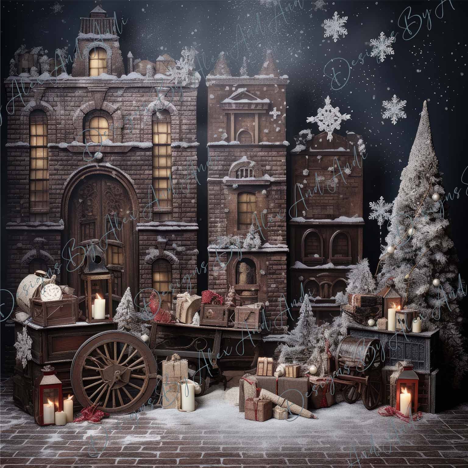 Christmas Studio Digital Backdrop Overlay Wedding Background Holiday ...