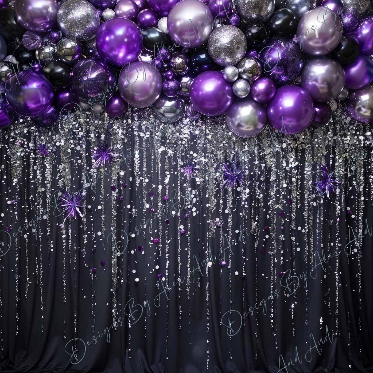 Purple Silver Celebrity Background Model Back Ground Booth Party Birth ...